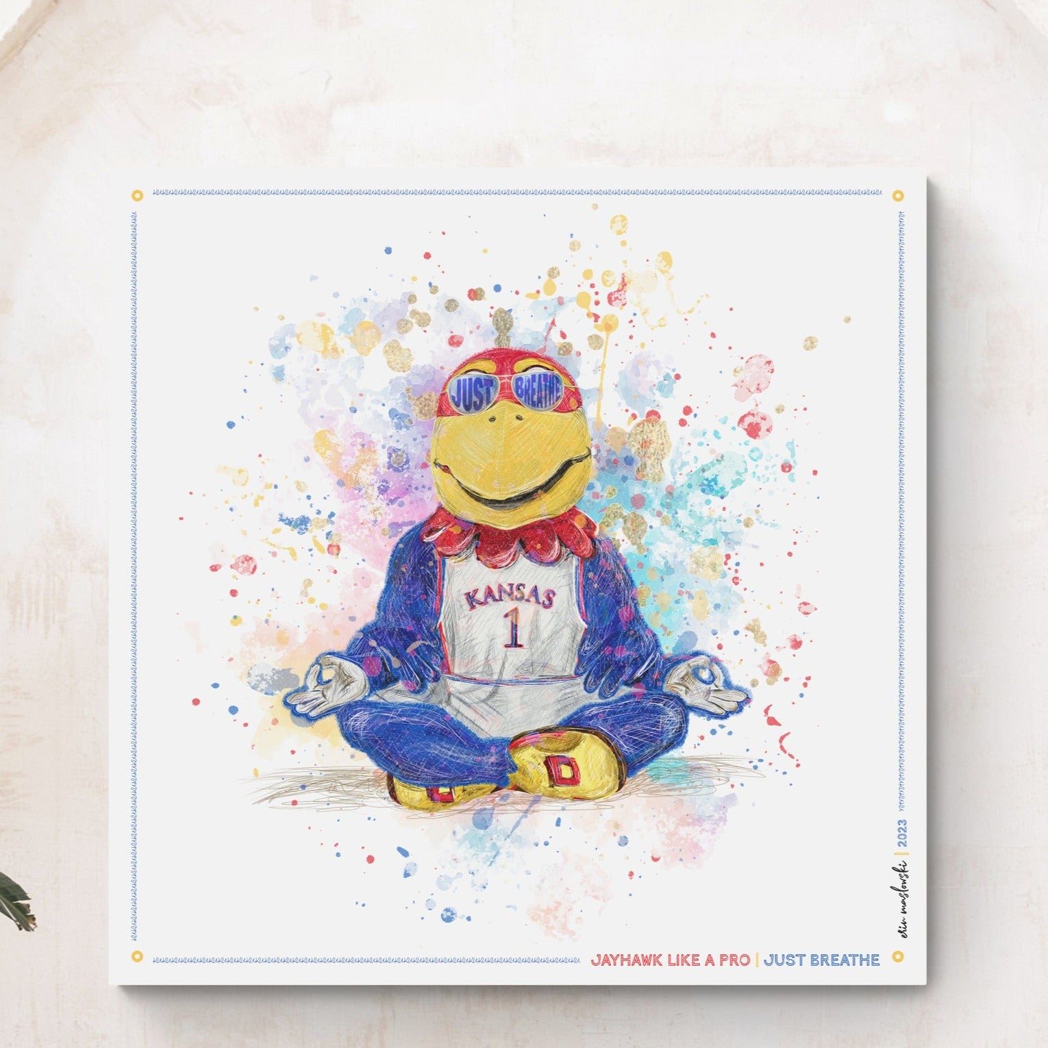 Kansas Jayhawk Art - Official Licensed Canvas Print – MaslowDesignCo